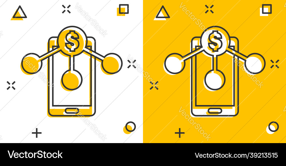 Payment services icon in comic style money send Vector Image