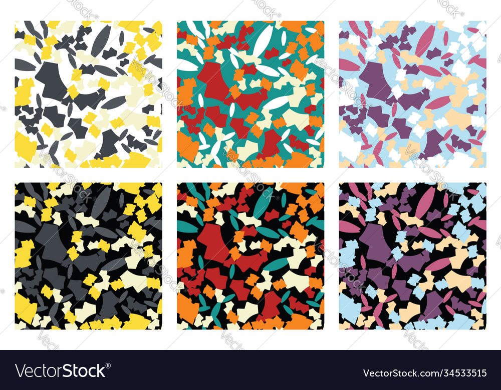 Seamless pattern texture backgrounds sets colored Vector Image