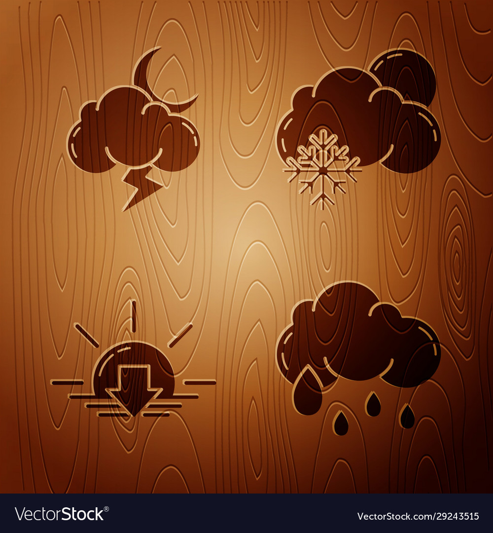 Set cloud with rain storm sunset and cloud Vector Image