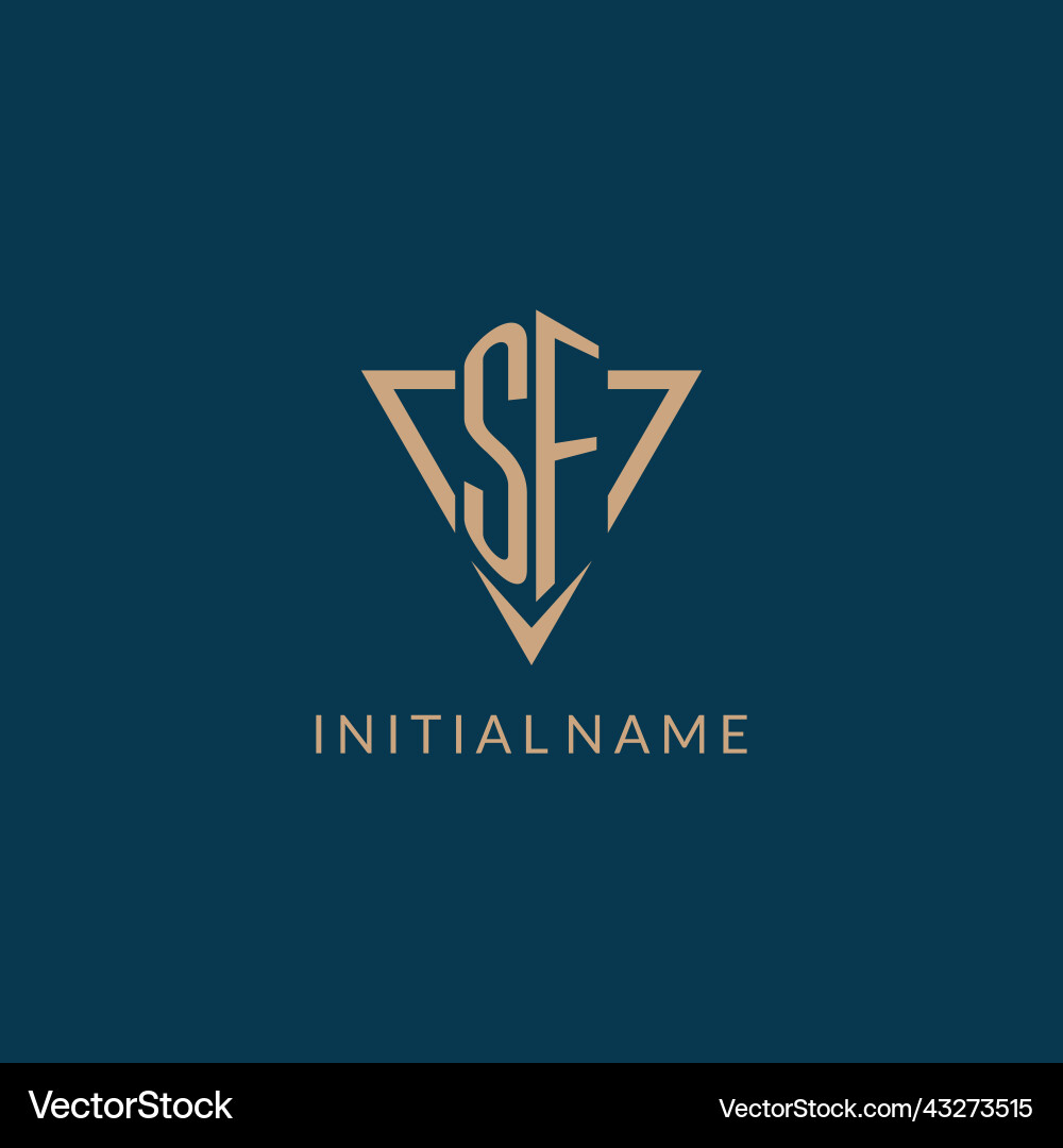Sf logo initials triangle shape style creative Vector Image