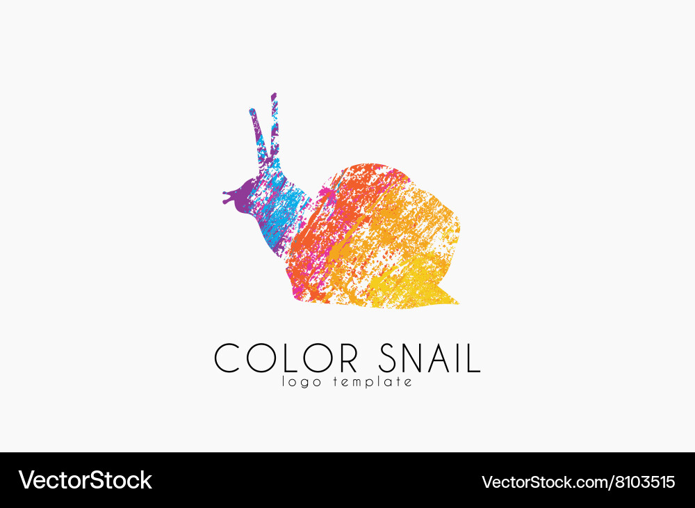 Snail logo color logo creative logo design Vector Image