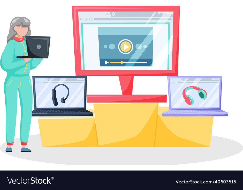 Social concept old people using gadgets Royalty Free Vector