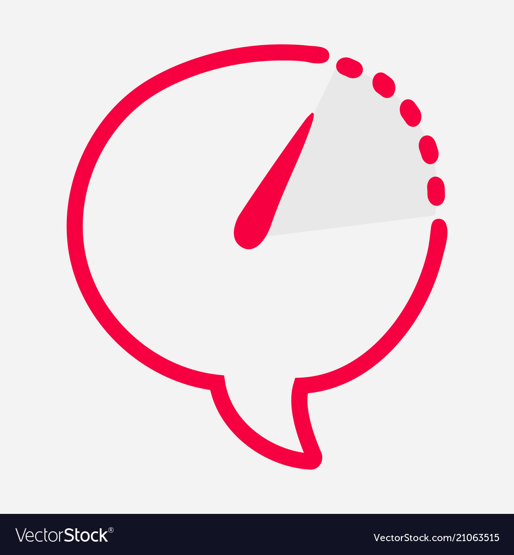 Time chat icon pointer inside indicate interval Vector Image