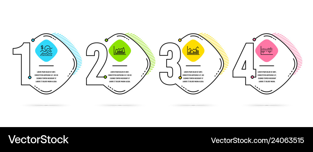 Timeline set infochart infographic graph and check
