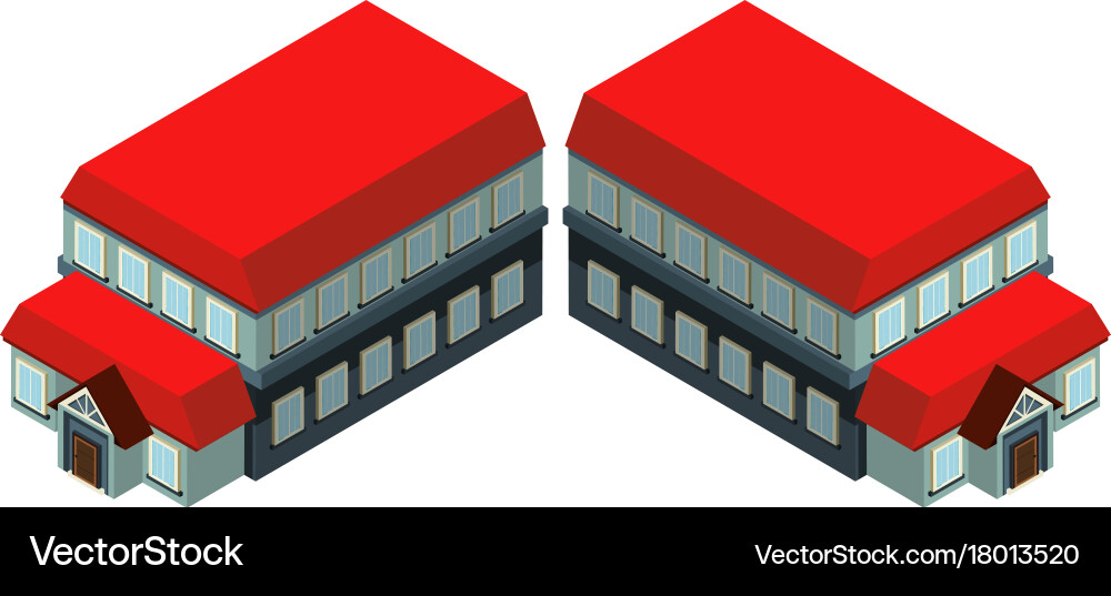 3d design for building with red roof Royalty Free Vector