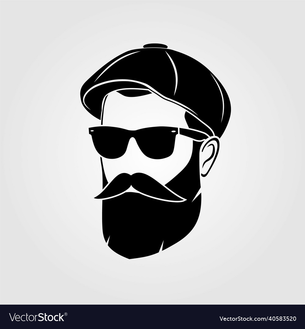 Bearded men in newsboy cap hipster icon isolated Vector Image Bearded men in newsboy cap hipster icon isolated Vector Image