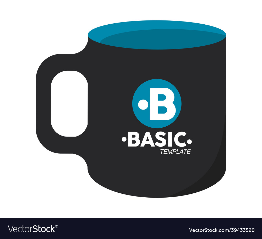 Black identity mug Royalty Free Vector Image - VectorStock