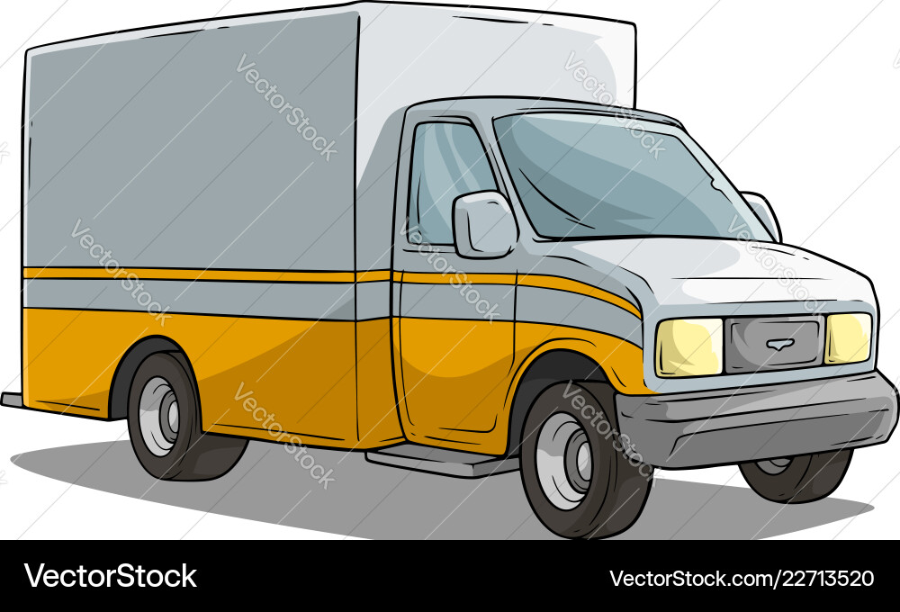 Cartoon freight transportation yellow cargo truck Vector Image