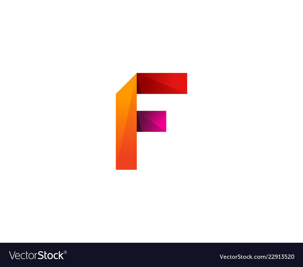 F ribbon letter logo icon design Royalty Free Vector Image