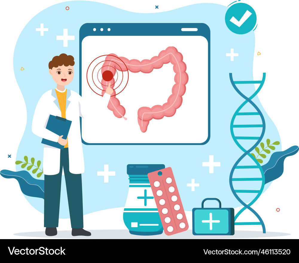 Proctologist or colonoscopy with a doctor Vector Image