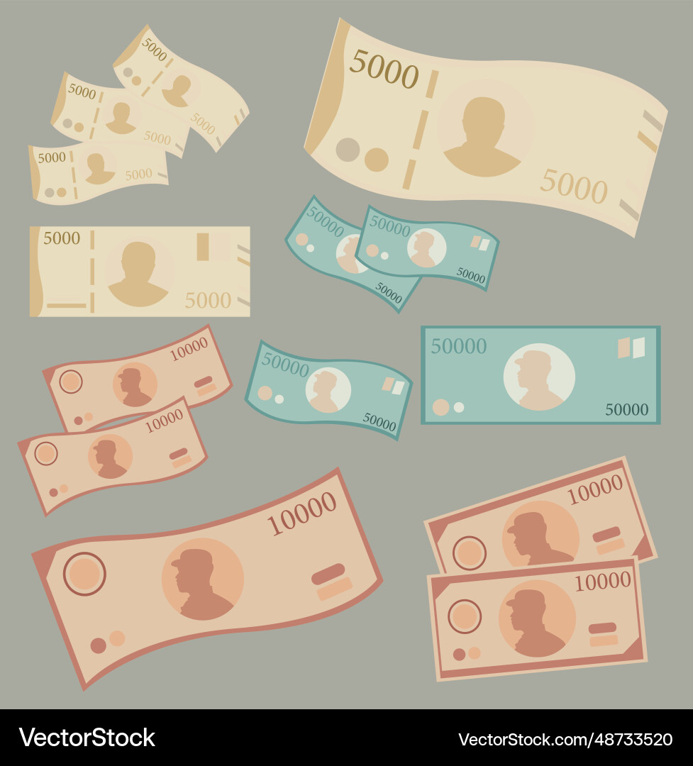 Set of money element collection Royalty Free Vector Image