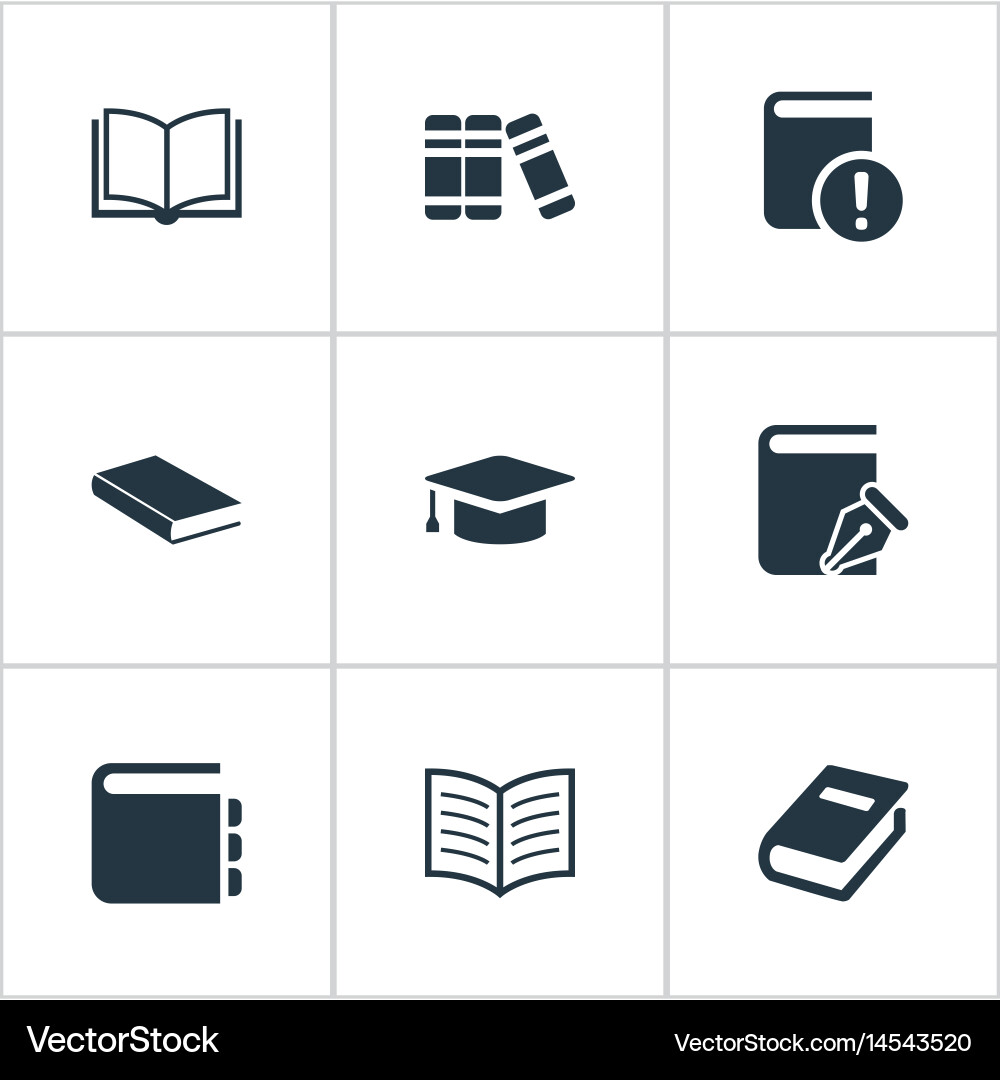 Set of simple reading icons Royalty Free Vector Image