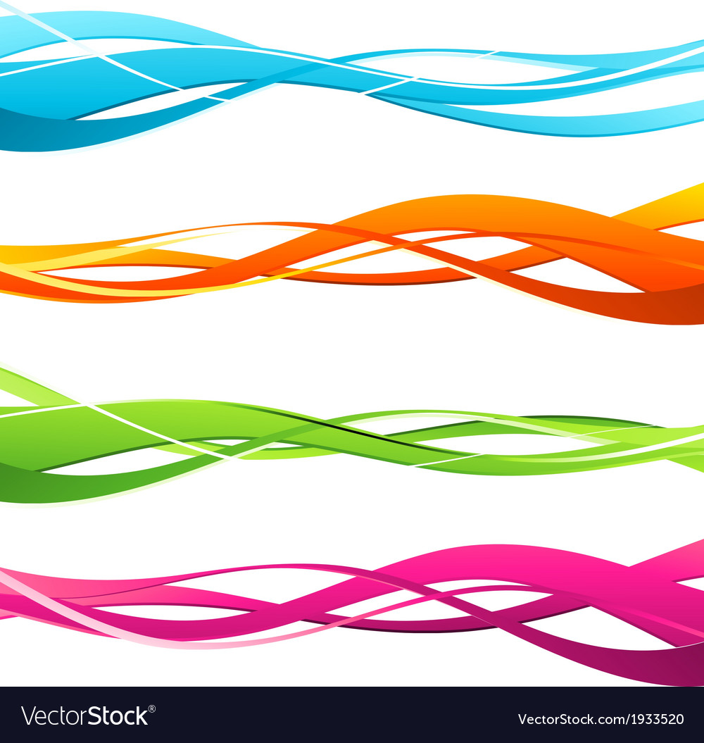 Set wavy design elements Royalty Free Vector Image