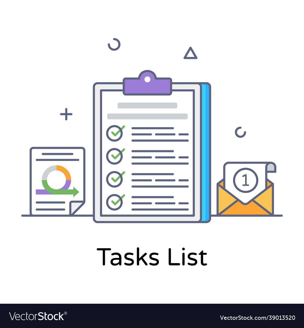 Tasks list Royalty Free Vector Image - VectorStock