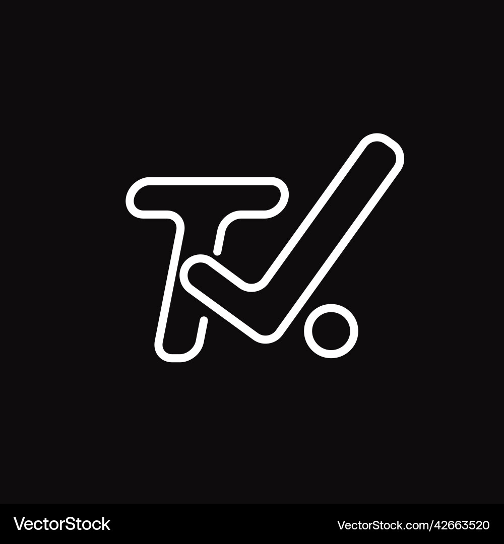 Tv television text outline logo design Royalty Free Vector