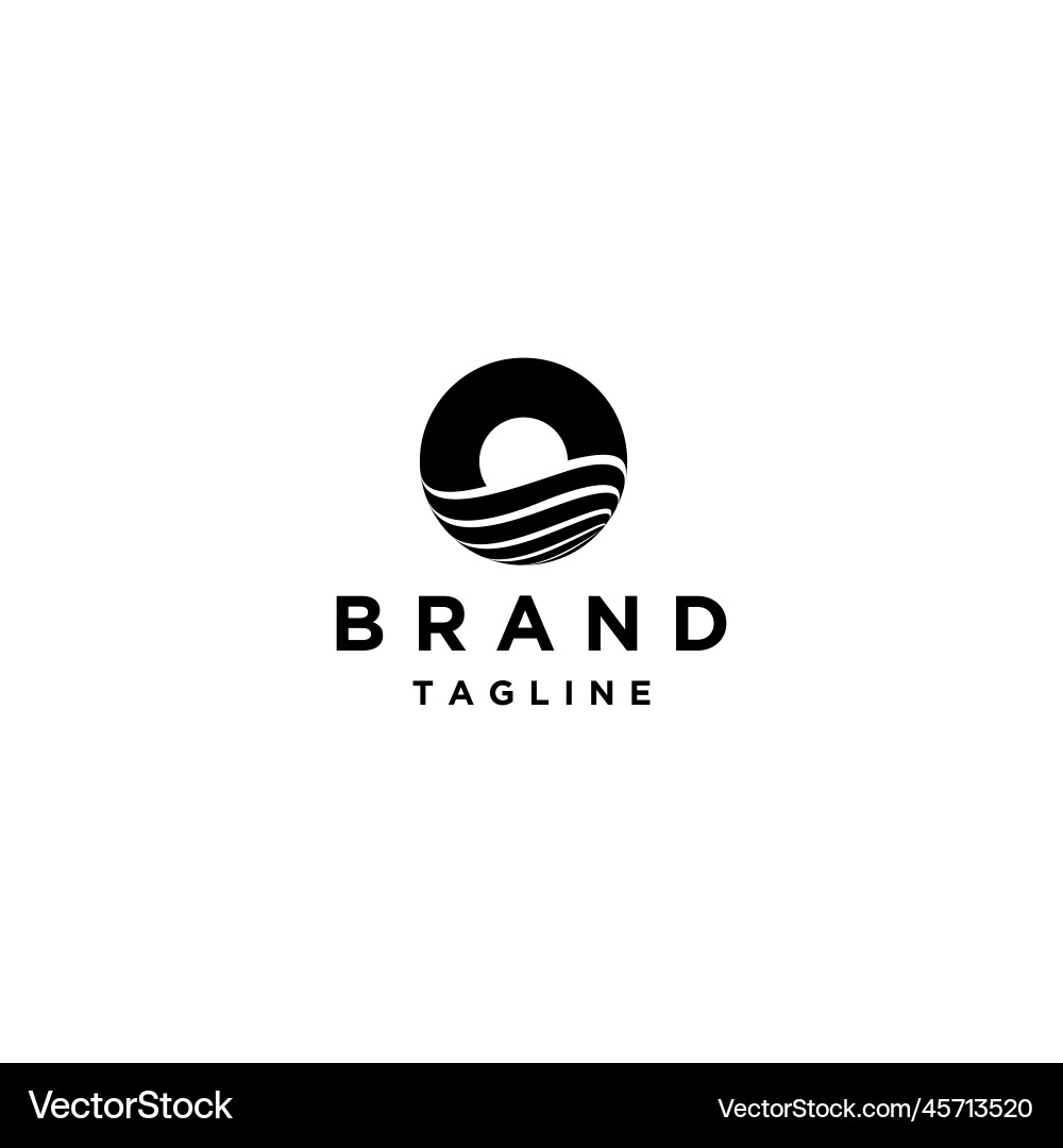 Wave motif on the letter o Royalty Free Vector Image