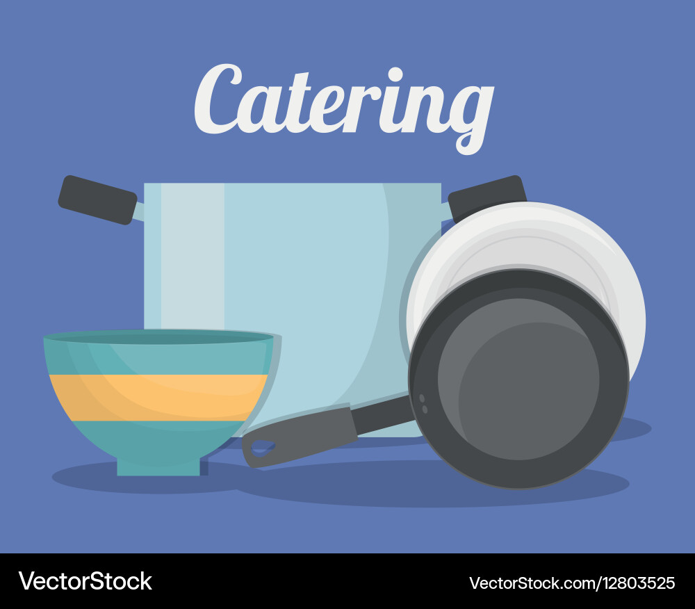 Catering related icons emblem Royalty Free Vector Image