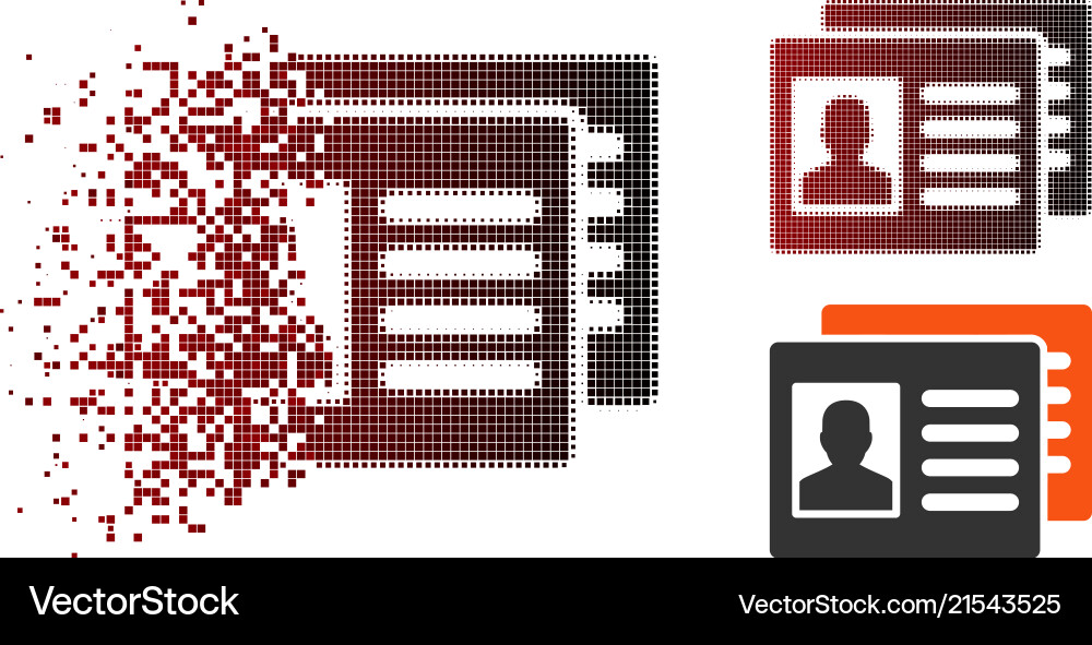 Dissipated pixel halftone patient accounts icon Vector Image