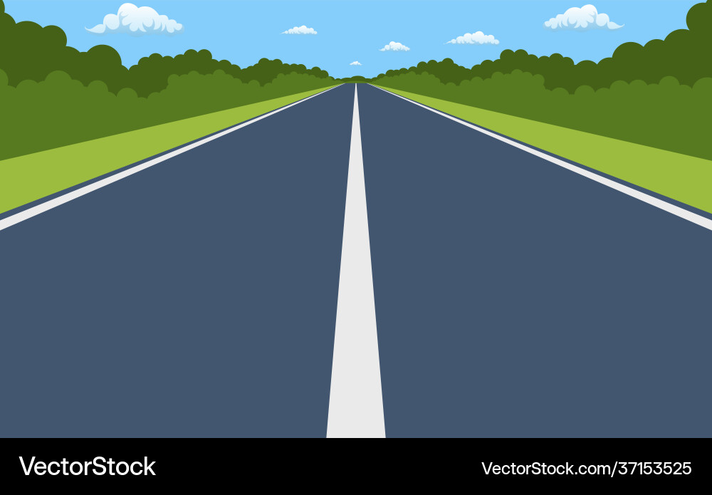 Highway drive with beautiful landscape Royalty Free Vector