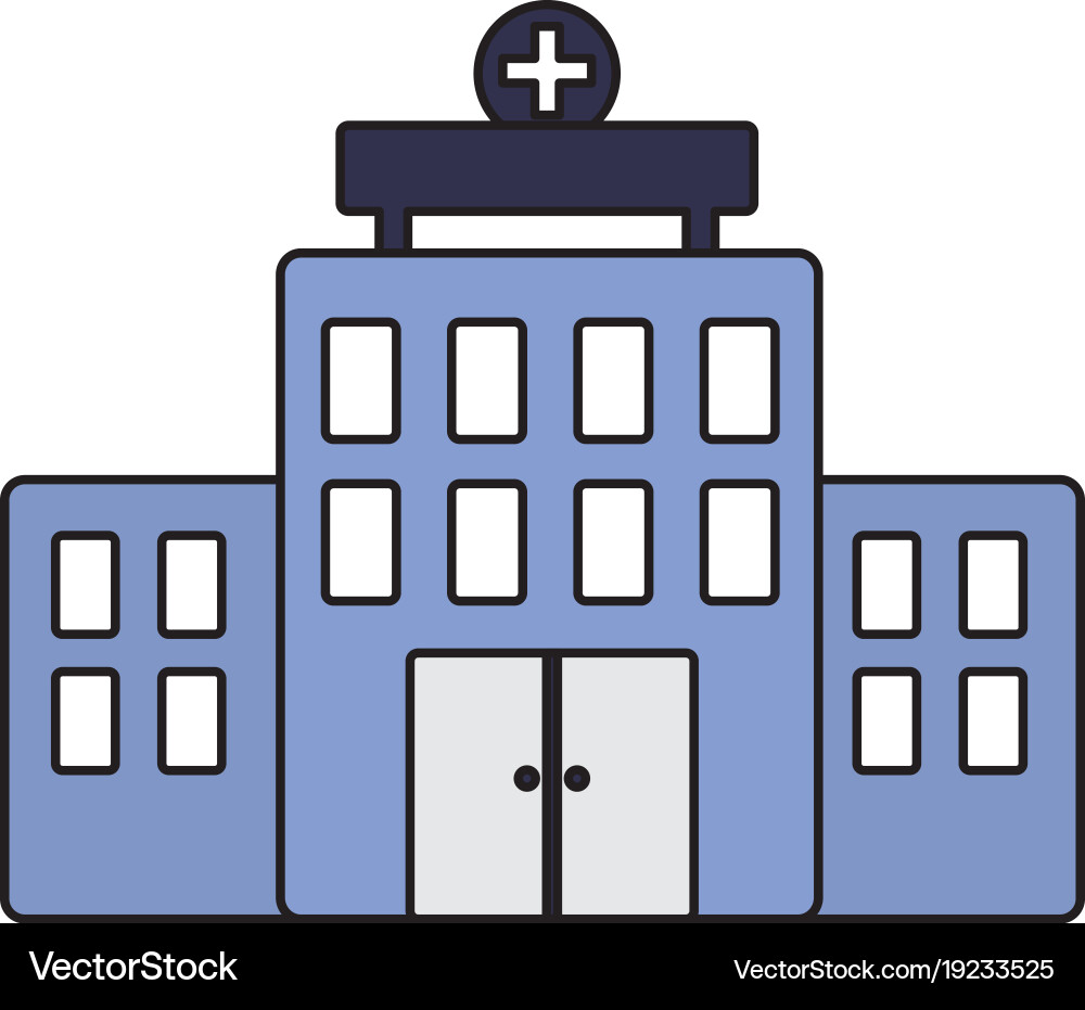 Hospital building architecture facade cross Vector Image