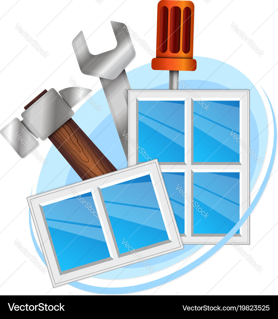 Installation of windows symbol Royalty Free Vector Image