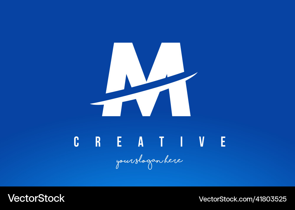 M letter modern logo design with white background Vector Image