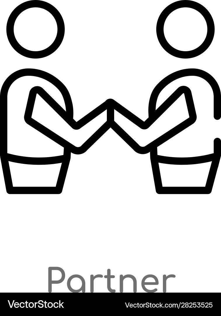 Outline partner icon isolated black simple line Vector Image