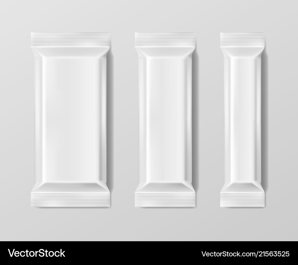 Plastic packs product set stick package for snack Vector Image