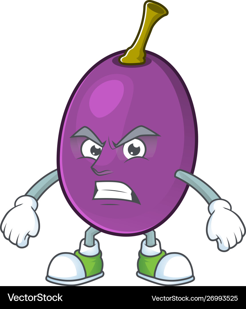 Scream winne fruit with mascot for beverage Vector Image