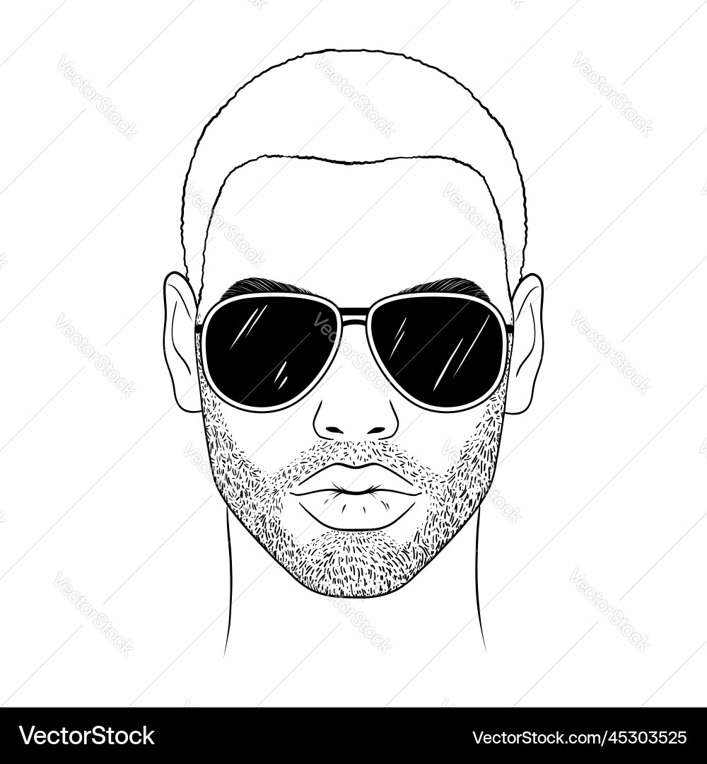 Sketch of young man Royalty Free Vector Image - VectorStock