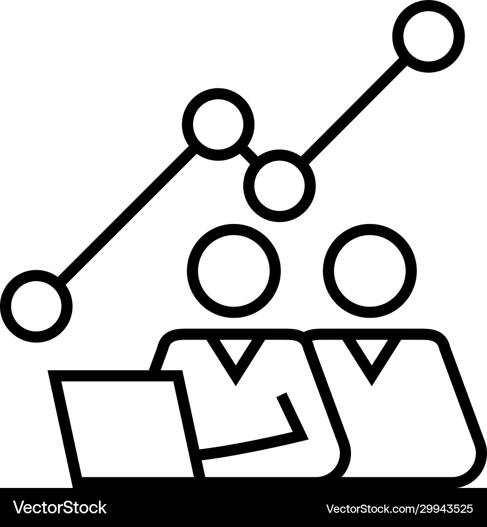 Team communication line icon concept sign Vector Image