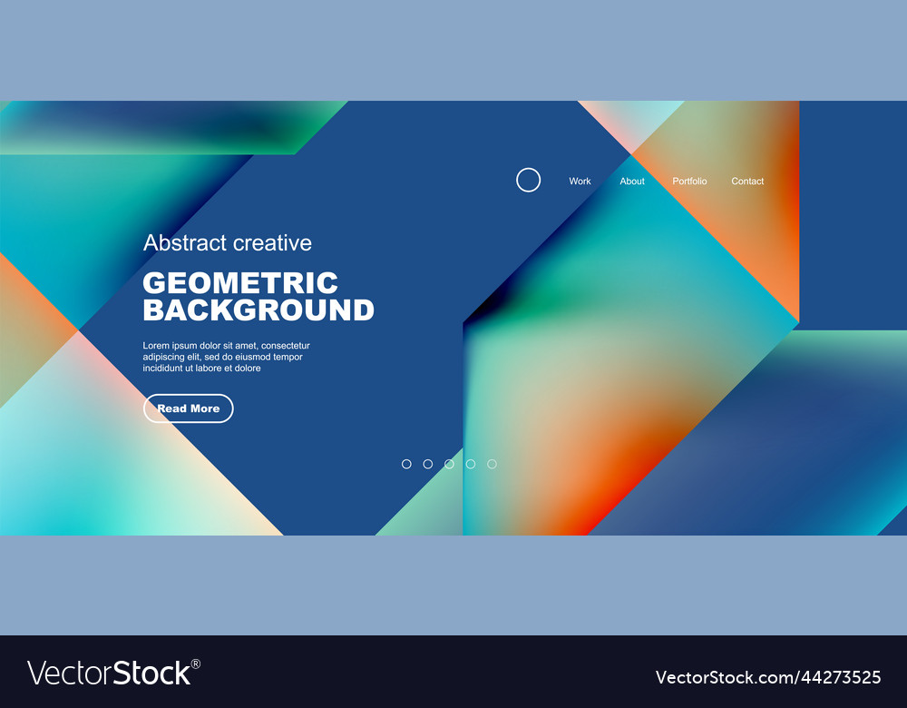 Triangles with fluid gradients abstract landing Vector Image