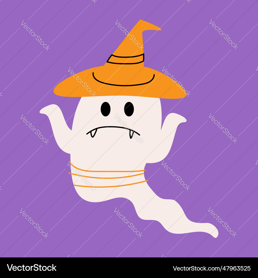 White cloth ghost halloween cartoon characters Vector Image