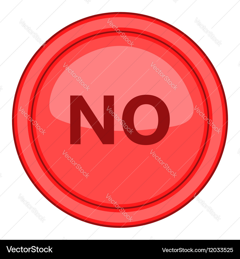 Yes red circle button icon cartoon style Vector Image