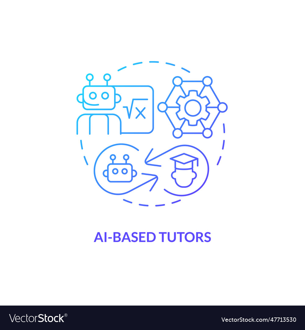 Ai-based tutors concept icon Royalty Free Vector Image