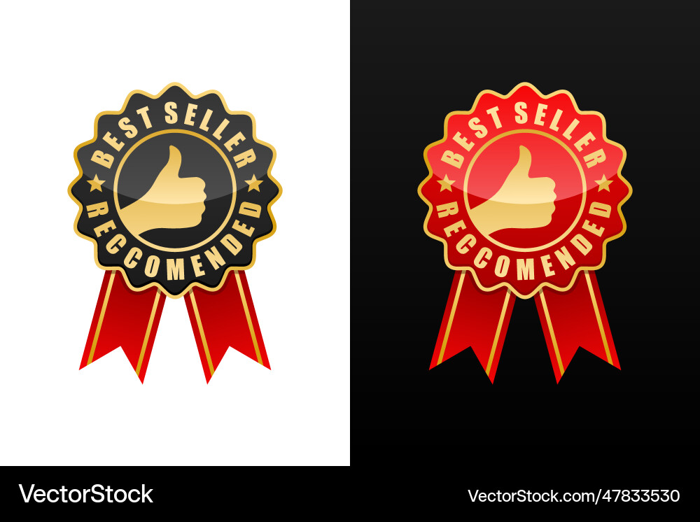 Best seller recommendation label Royalty Free Vector Image