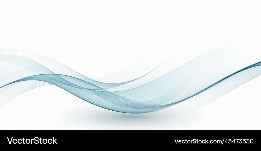Blue curved lines background abstract smoky wave Vector Image