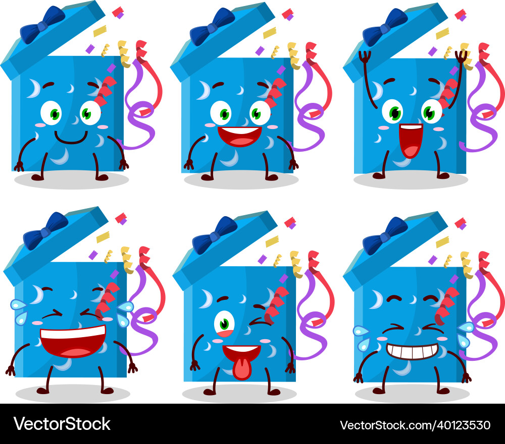 Cartoon character of open magic gift box Vector Image