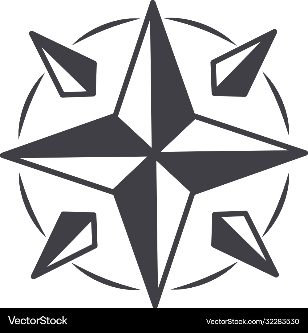 Compass rose destination cartography equipment Vector Image