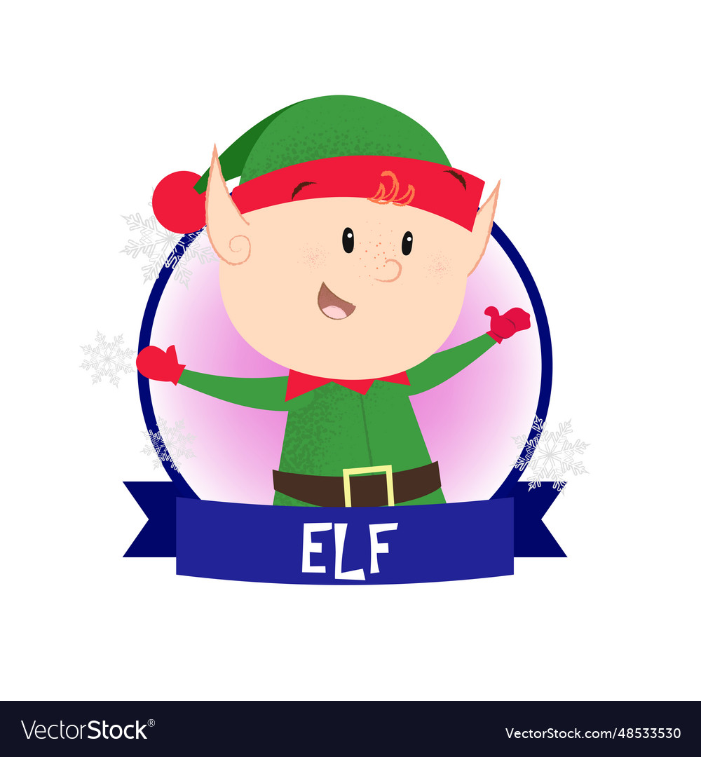 Creative greeting card with christmas elf Vector Image