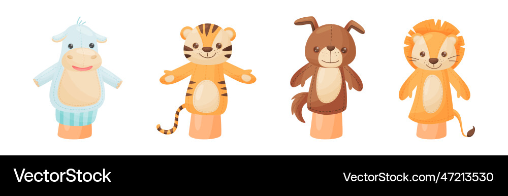 Hand puppet toy made from fabric wore by Vector Image