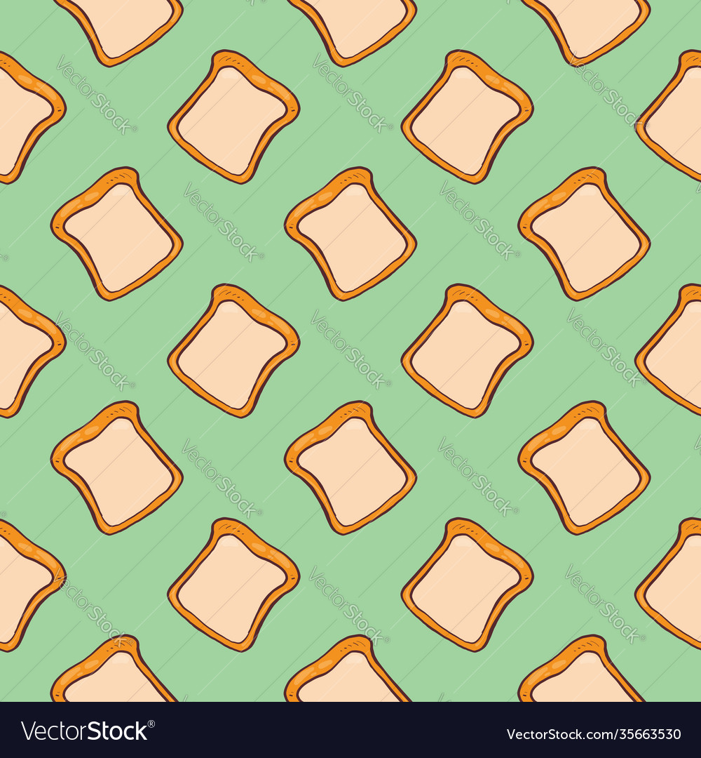 Lovely slice bread seamless pattern Royalty Free Vector