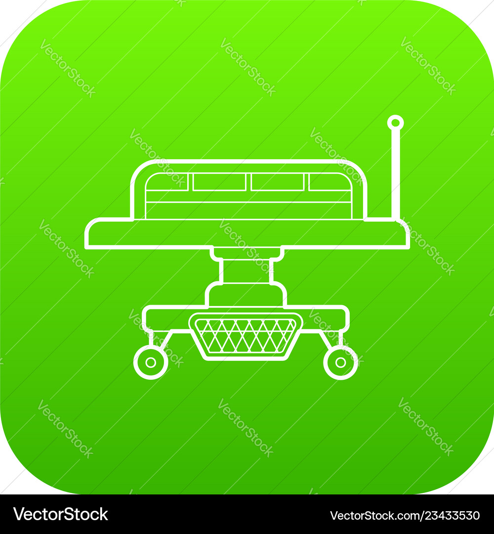Medical bed icon green Royalty Free Vector Image
