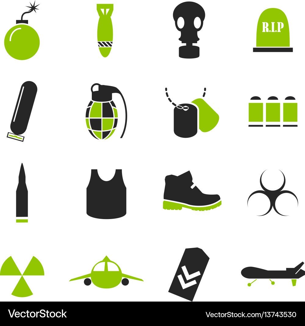 Military and war icons Royalty Free Vector Image
