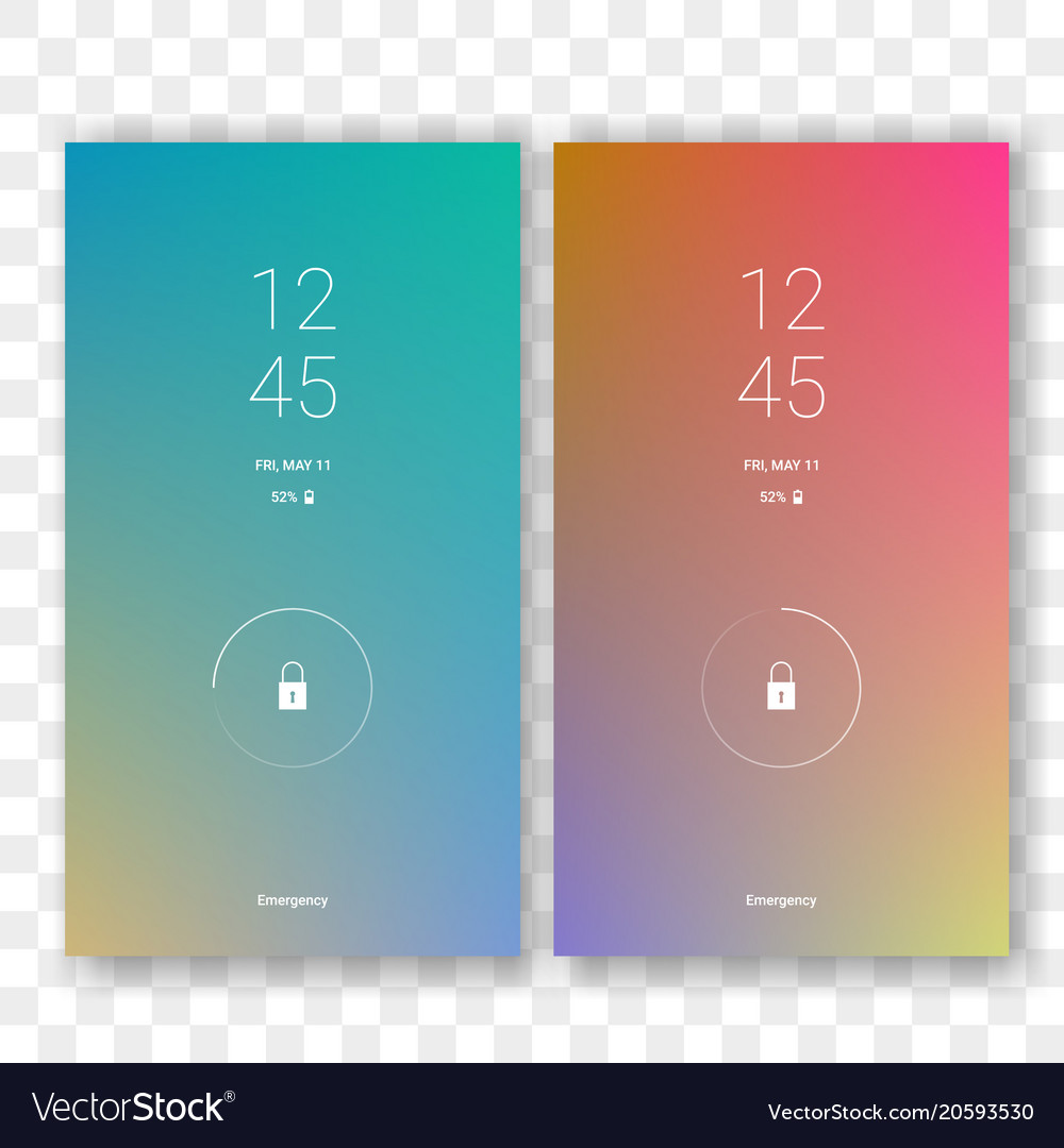 Mobile screen lock display gradient Royalty Free Vector