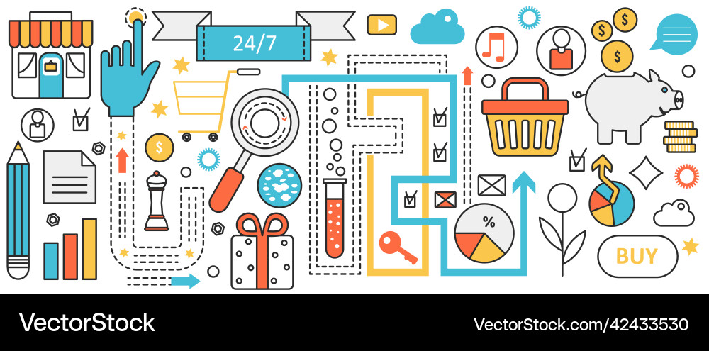 Online business and ecommerce abstract customers Vector Image