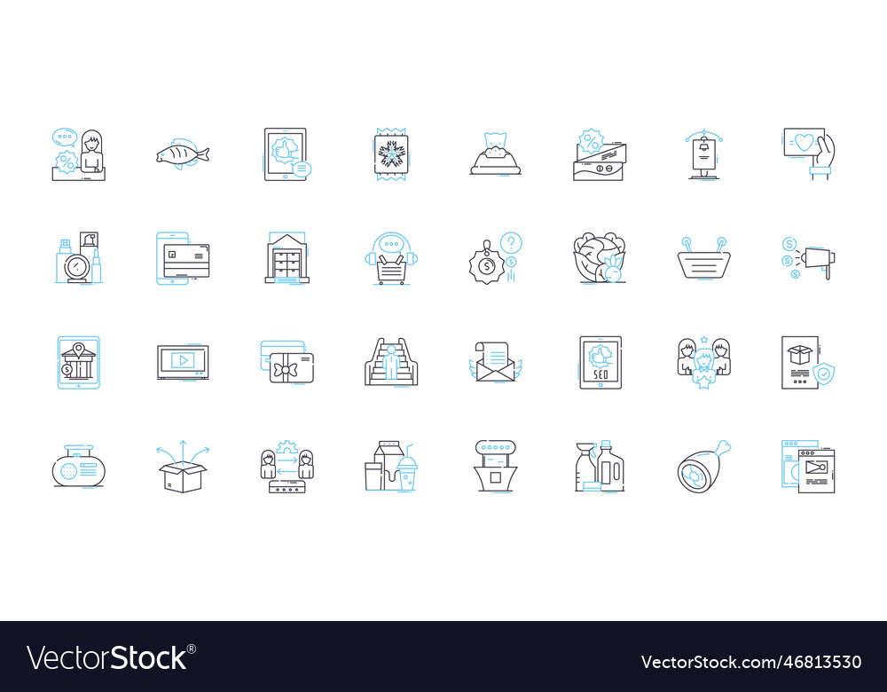 Regional business linear icons set localization Vector Image