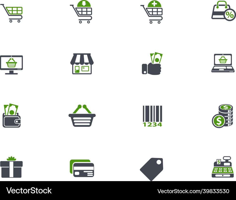 Shopping icon set Royalty Free Vector Image - VectorStock