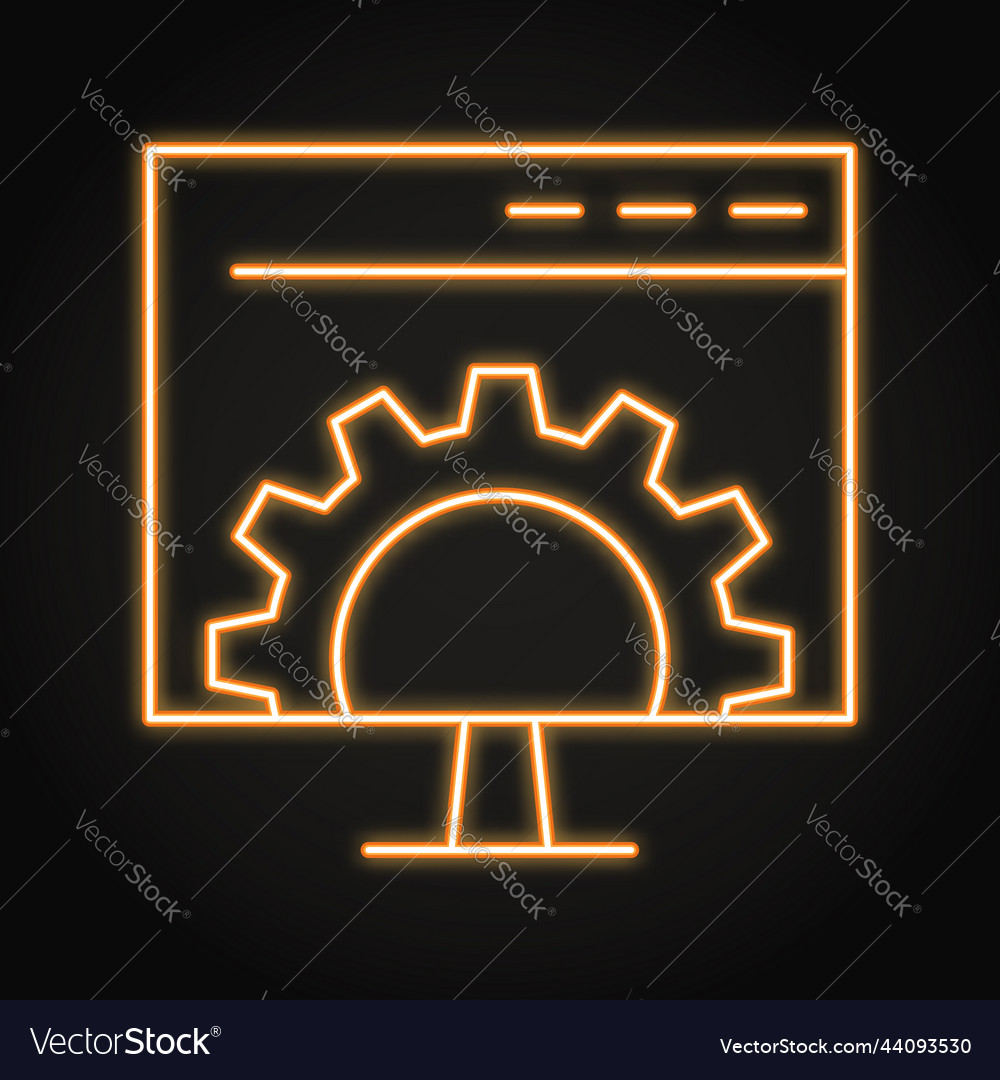 Software neon icon in line style Royalty Free Vector Image