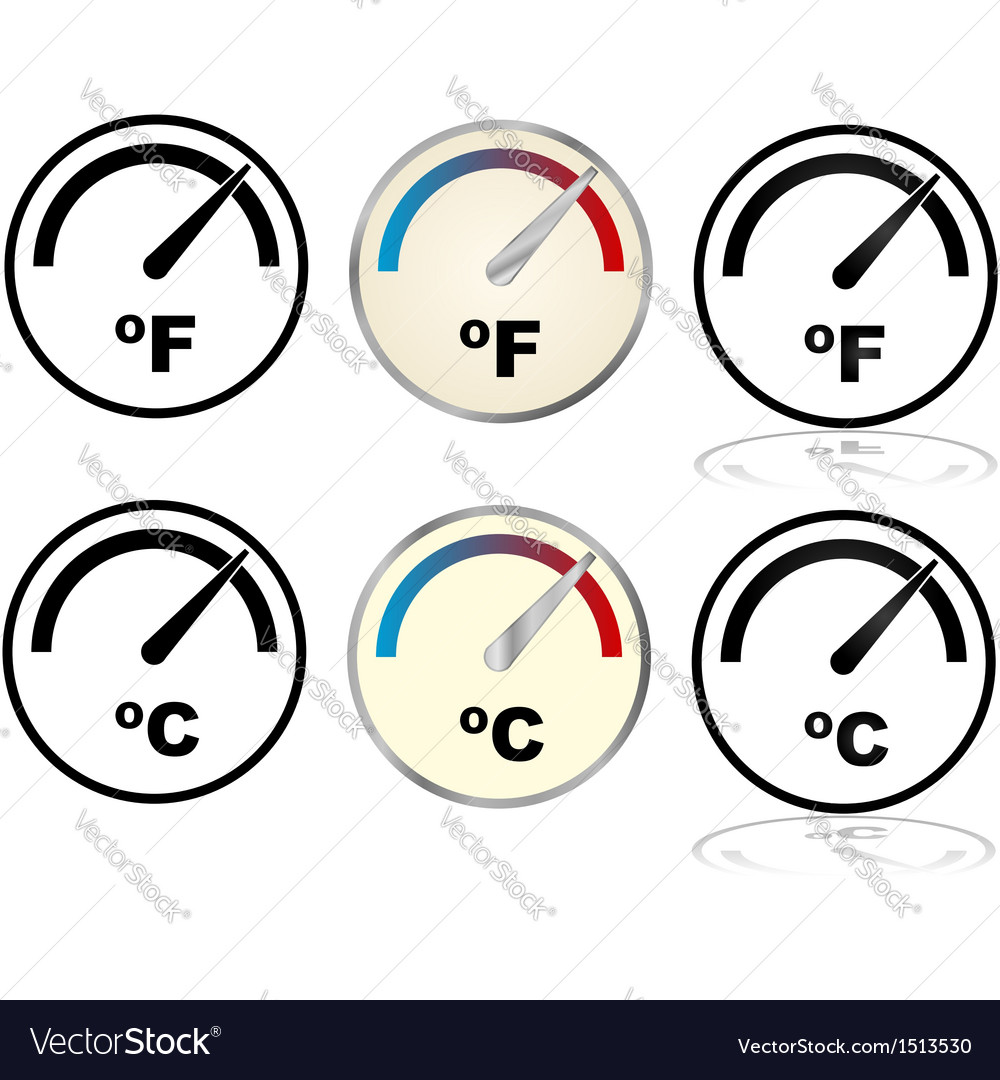 Temperature gauges Royalty Free Vector Image - VectorStock